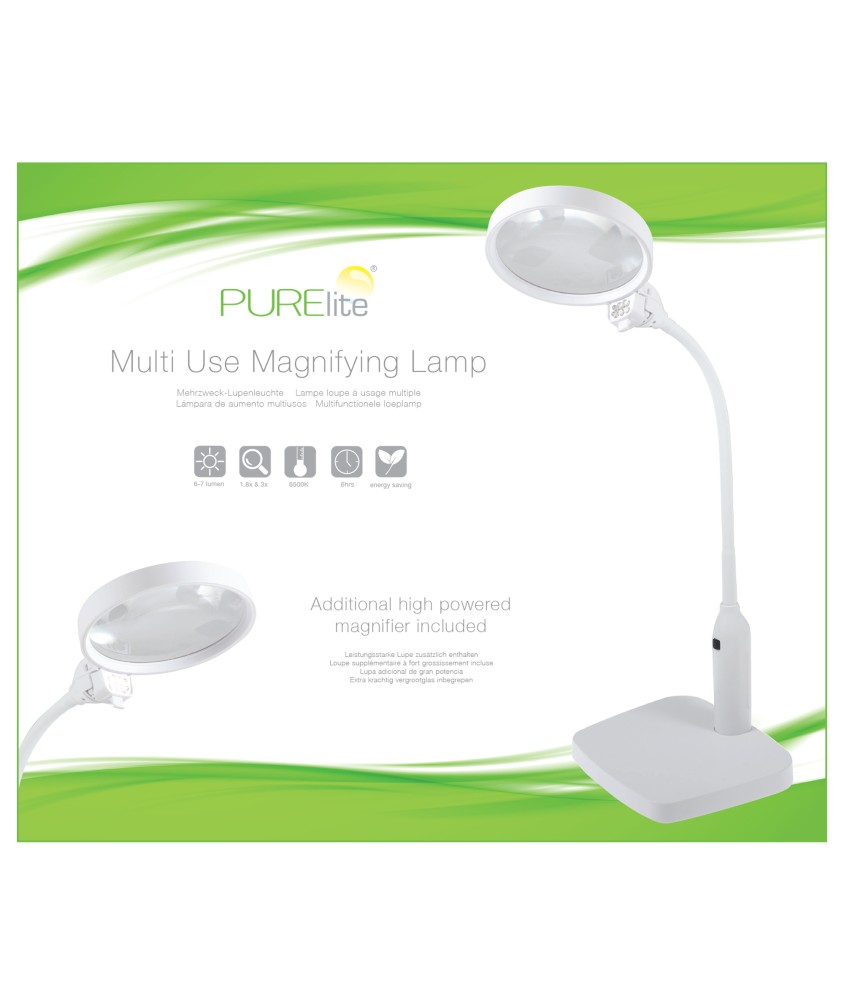 PURElite Lampe-loupe LED socle + pince | Sperenza